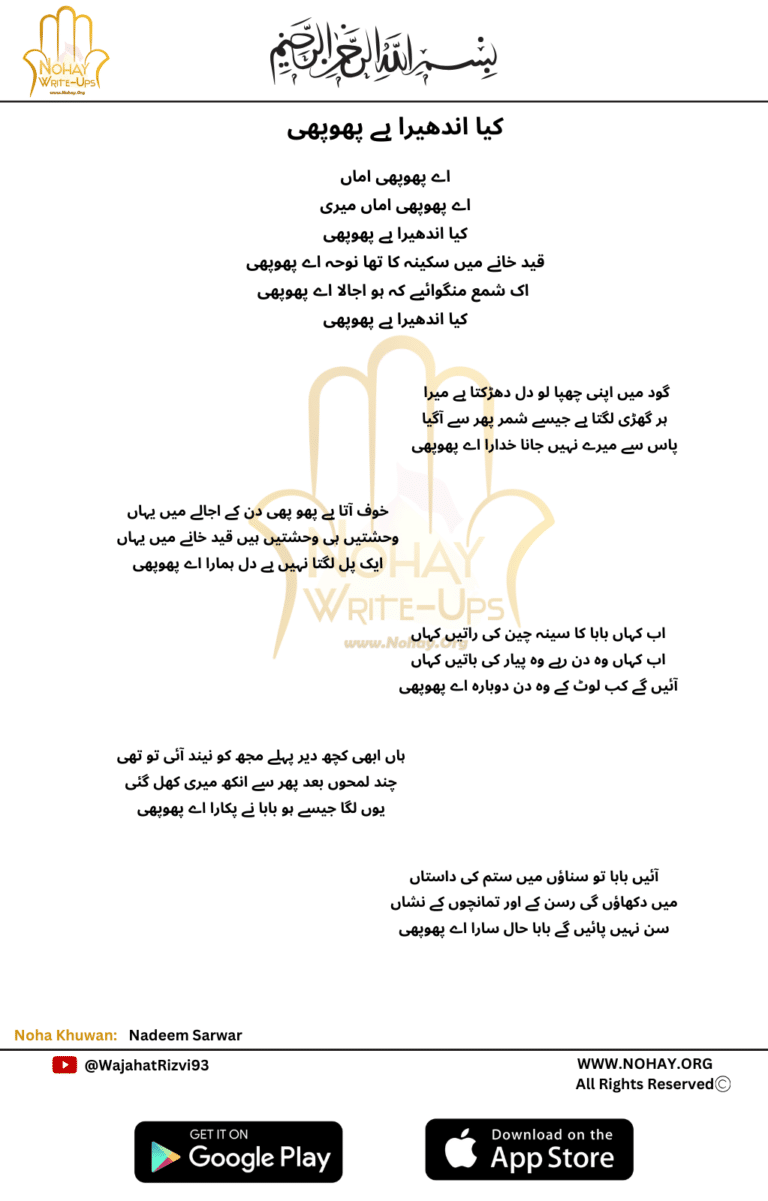 Kya Andhera Hai Phupi | Nadeem Sarwar | 2016 | Bibi Sakina SA | Noha ...